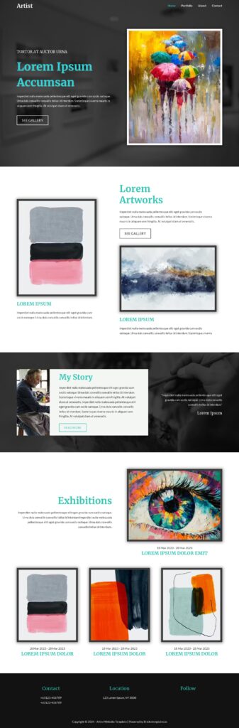 Artist Website Template – Artist Website Template By BricksTemplates.io